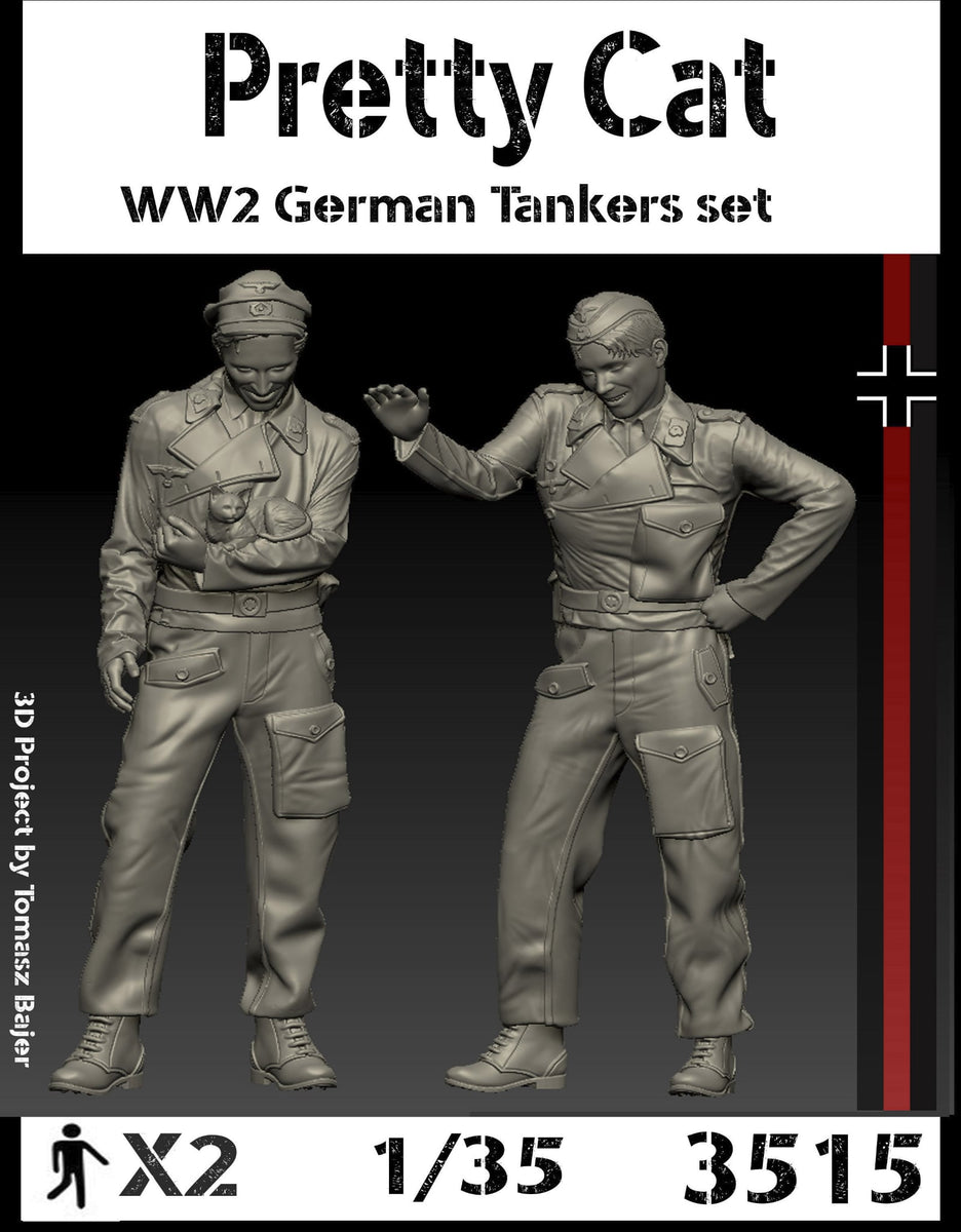 German tank soldiers with cat WWII – Exter Company