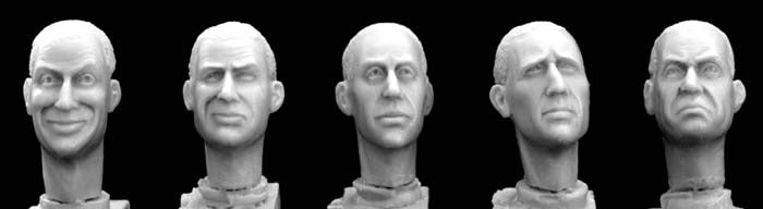 5 different character heads – Exter Company