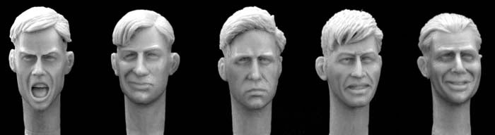 5 different simple heads with German haircut WW2 – Exter Company